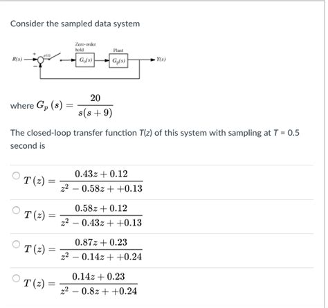 Consider The Sampled Data System Zero Order Hold Mant