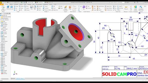 Autodesk Inventor Create 3d Model Exercise 104 Youtube