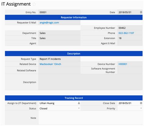 It Help Desk Template Asset And It Request Management