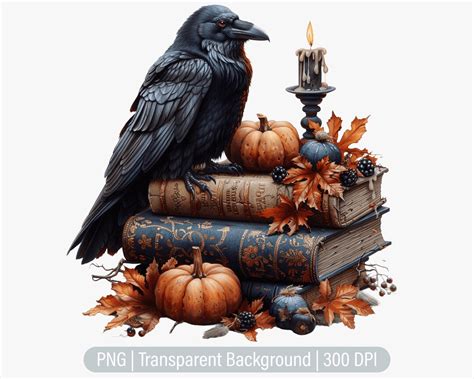 Halloween Crow Clipart Halloween Png Gothic Crow Junk Journals