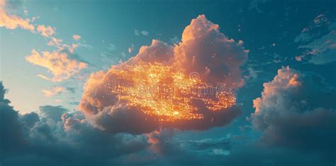 Cloud Computing Digital Landscape And Circuitry In The Clouds Stock Image Image Of Circuitry