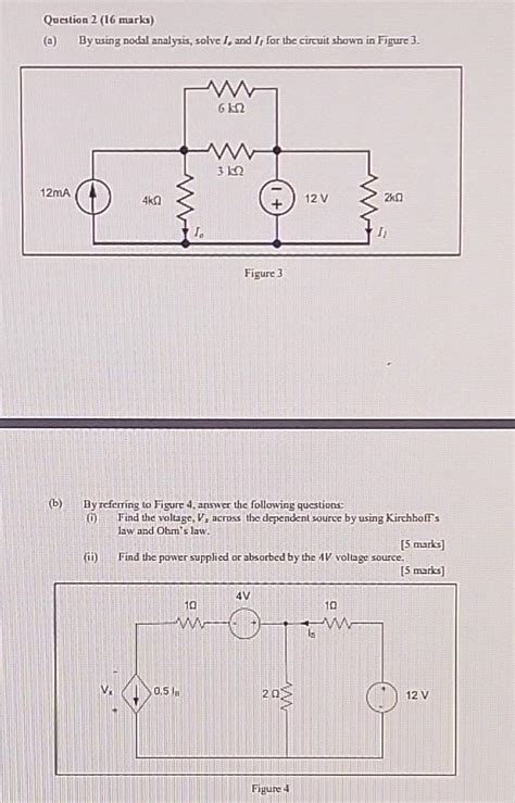 Solved Question 2 I6 Marks A By Using Nodal Analysis