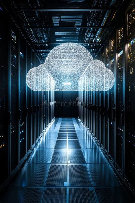 Innovative Cloud Technology Illuminates Modern Data Center Infrastructure Stock Illustration