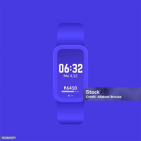 피트니스 팔찌 파란색 모형 활동 추적기 또는 걸음 수 카운터 Ui 디자인 만보기에 대한 스톡 벡터 아트 및 기타 이미지