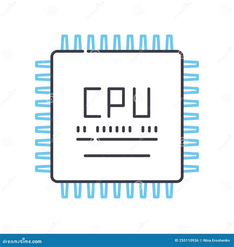 Processor Unit Line Icon Outline Symbol Vector Illustration Concept Sign Stock Vector