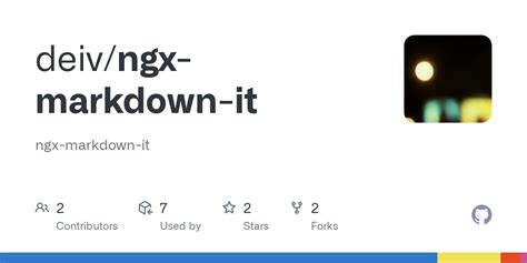 GitHub Deiv Ngx Markdown It Ngx Markdown It