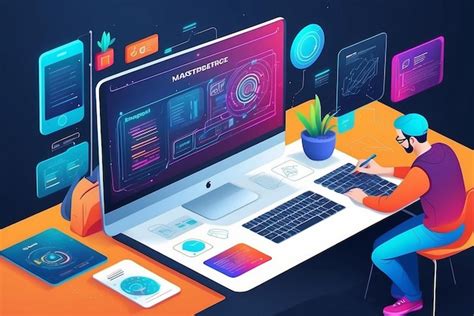 Premium Photo Gradient Ui Ux Landing Page