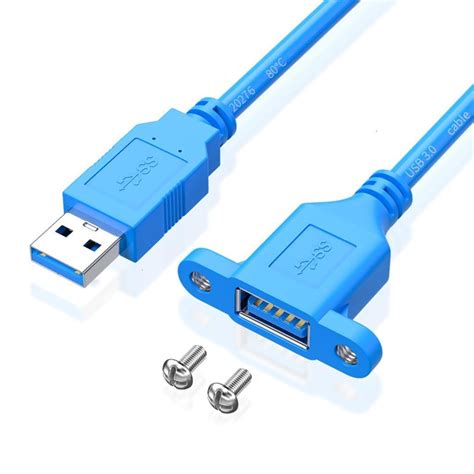 Necvior Usb3 0 Connectors Cable Male To Female With Ear Screw Fixation Connectors For Pc