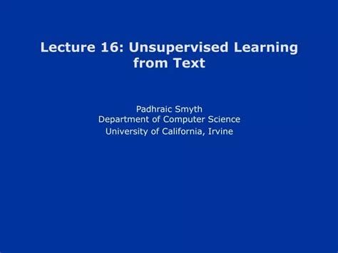 ppt lecture 16 unsupervised learning from text powerpoint