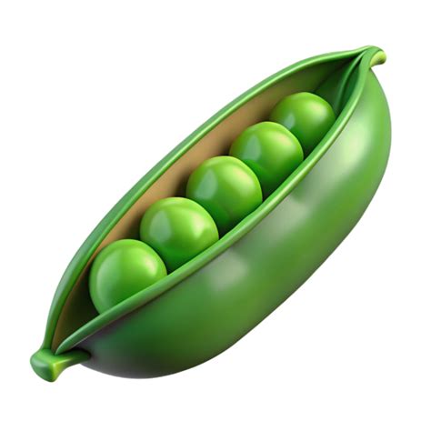 Dramatic Traditional Green Pea Pod Open With Peas Visible Authentic