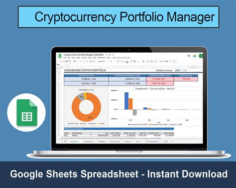 Cryptocurrency Portfolio Investment Journal Spreadsheet