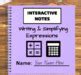 Digital Interactive Notebook Simplifying Expressions TPT