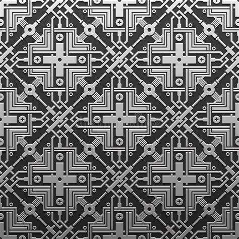 Elegant Abstract Geometric Seamless Pattern Black Background Stock Vector Illustration Of