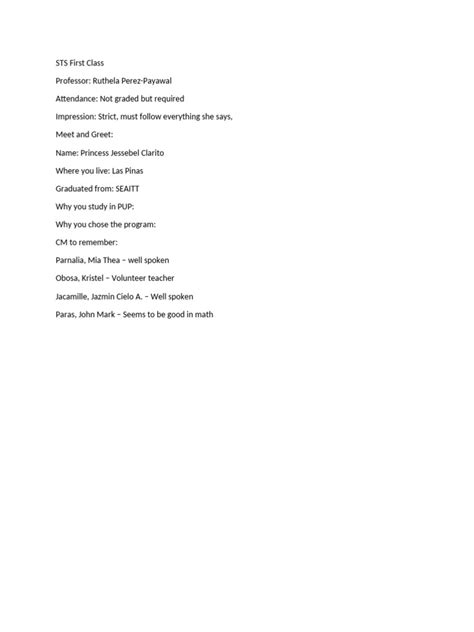 Sts First Class Pdf