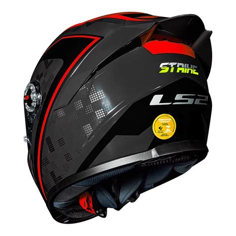 Capacete Ls2 Ff358 Classic S Striker Titanium Vermelho Máxima