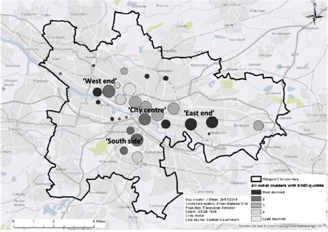 Clusters Of Outlets All By Simd Income Quintiles Glasgow City