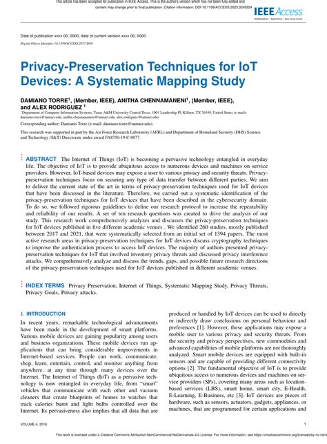 Pdf Privacy Preservation Techniques For Iot Devices A Systematic