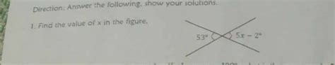 Solved Direction Answer The Following Show Your