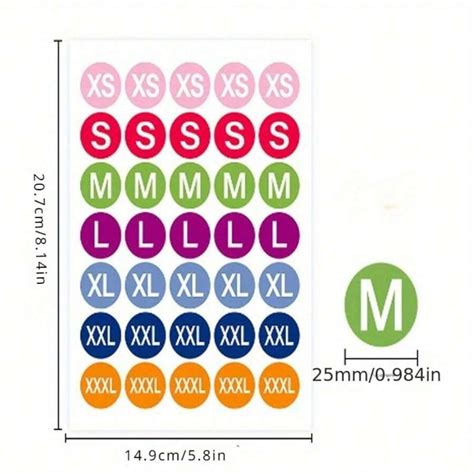 350pcspack Self Adhesive Size Specification Dot Serial Number Label