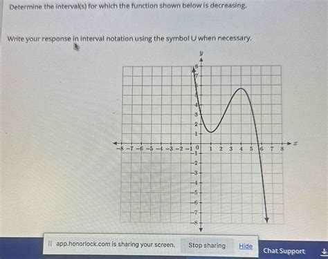Determine The Interval S For Which The Function Shown Below Is Decreasing Write Your Re [calculus]
