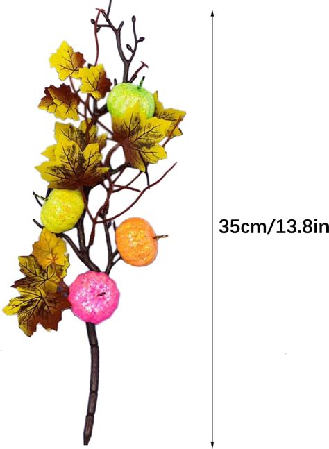 Buy Yuiop 3 Pcs 138 Inch Artificial Pumpkin Branches With Maple Leaf