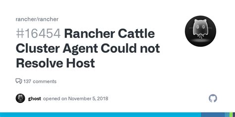 Rancher Cattle Cluster Agent Could Not Resolve Host Issue Rancher Rancher GitHub