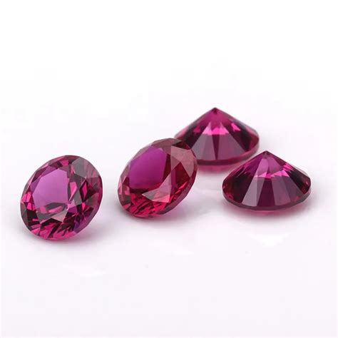 Lab Created Synthetic Ruby With Visible Inclusions Round Loose Stones Buy Synthetic Ruby Round