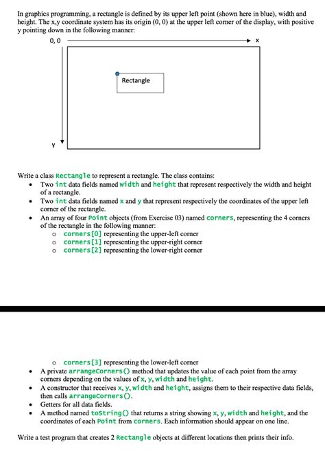 Solved In Graphics Programming A Rectangle Is Defined By Chegg