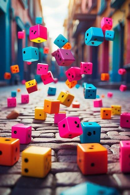 Premium Photo Cute Colorful Cubes Bouncing On The Ground Smiling