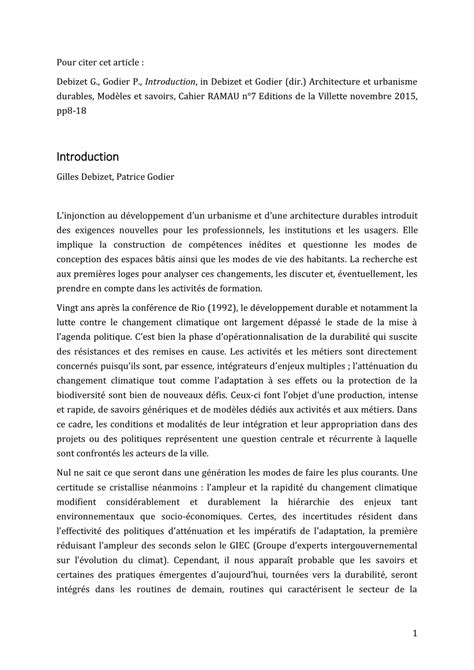 Pdf Architecture Et Urbanisme Durables Modèles Et Savoirs