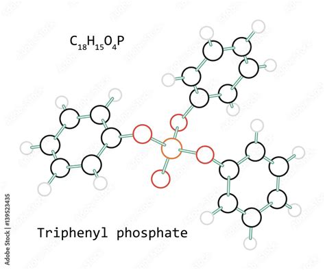 Molecule Triphenyl Phosphate C18h15o4p Stock Vector Adobe Stock