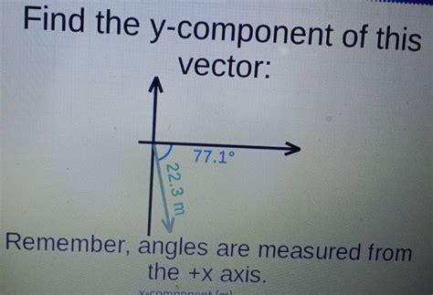 solved find the y component of this vector remember angles are