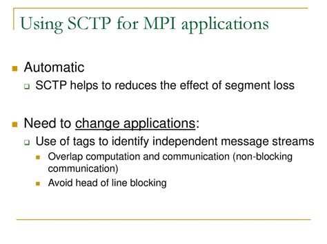 Using Sctp To Hide Latency In Mpi Programs Ppt Download