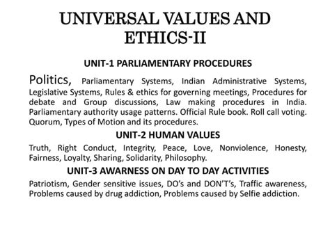 Universal Values And Ethics Uhve Iipptx