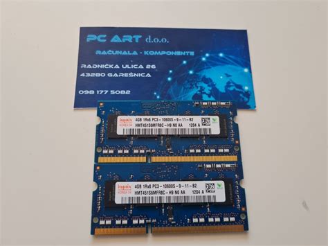 Hynix 8gb 2x4gb Ddr3 Pc3 1rx8 10600s 1333 Mhz Sodimm Račun R1
