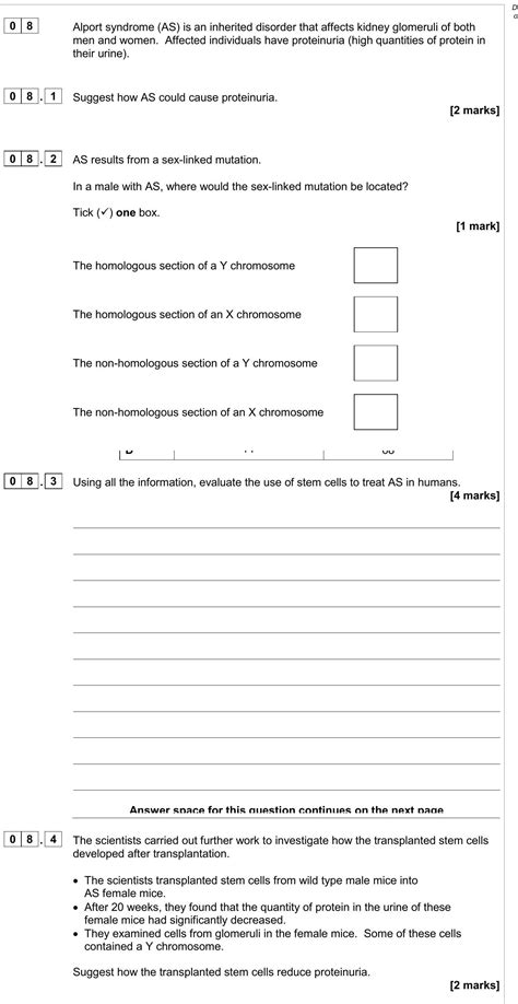 A Level Aqa Biology Genetic Mutations A Level Only Alport Syndrome As Is An Inher