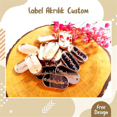 Label Produk Akrilik Rebranding Untuk Hijab Label Merk Hijab Akrilik Jilbab Kerudung