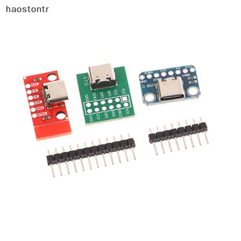 Haostontr Usb Type C Connector Pins Type C Female Socket Receptacle Adapter To Solder