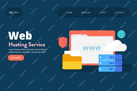 Premium Vector Web Hosting Server Landing Page Vector Illustration