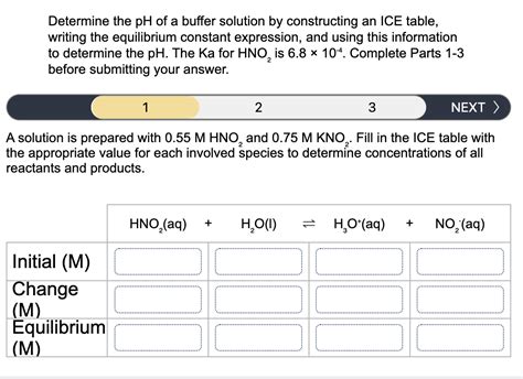 solved determine the ph of a buffer solution by constructing