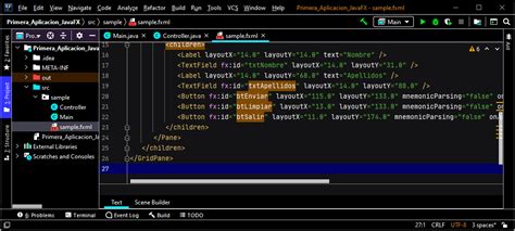 Primera aplicación en modo gráfico con ventanas en Java con IntelliJ IDEA y SceneBuilder