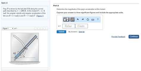 Solved Tem Part A Peg P Is Driven By The Fork Link OA Chegg Com
