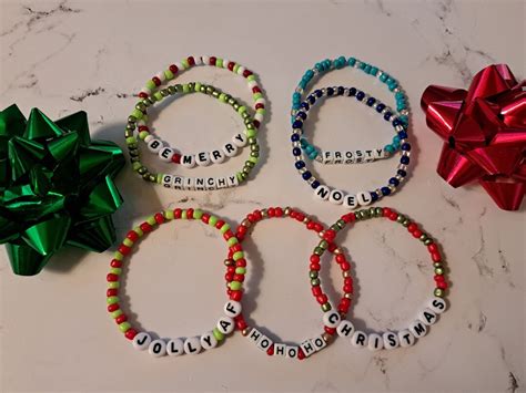 Christmas Bracelets Beaded Christmas Bracelets Christmas Word