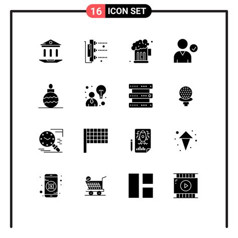 16 User Interface Solid Glyph Pack Of Modern Signs And Symbols Of Business Toy Beer New Year