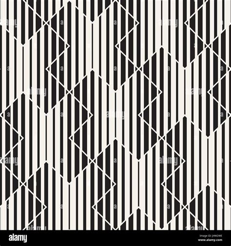 Vector Seamless Black And White Lines Pattern Abstract Background