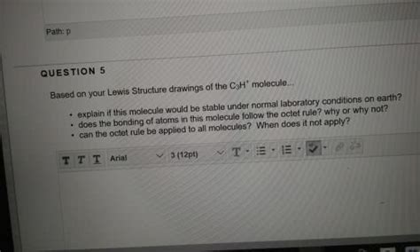 oneclass path p question 5 based on your lewis structure drawings of