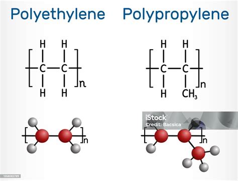 폴리 프로필렌 분자 중합체의 구조적 화학 적 분식 및 분자 모델 폴리프로필렌에 대한 스톡 벡터 아트 및 기타 이미지 Istock