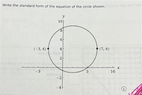 Write The Standard Form Of The Equation Of The Circle