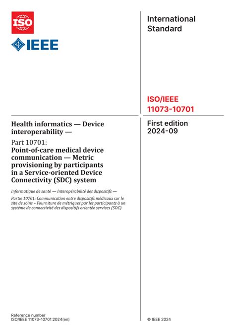 ISO IEEE Health Informatics Device Interoperability Part Point Of Care