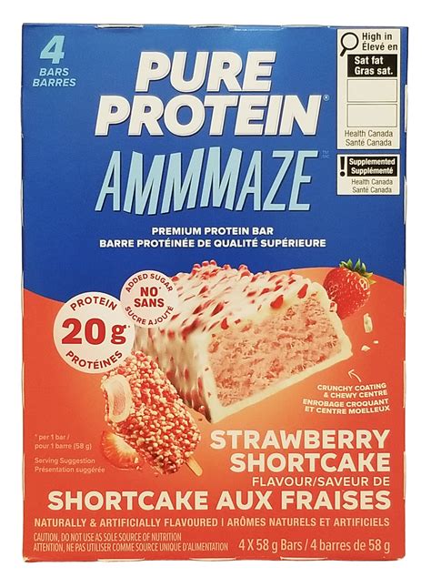 Pure Protein Ammmaze Strawberry Shortcake Bars 20g Protein 4 Pack